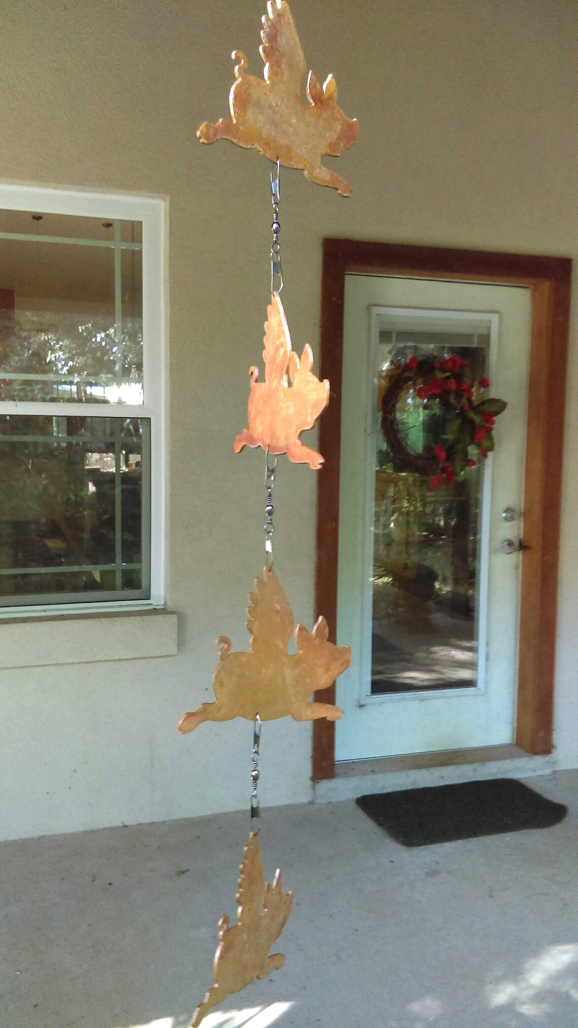 Four Flying Pigs Metal Wind Catcher Spinner Rustic Garden - Etsy