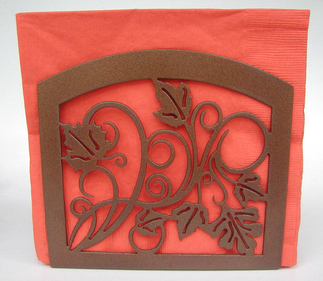 Metal Napkin Holder With Fall Leaves and Vines - Etsy
