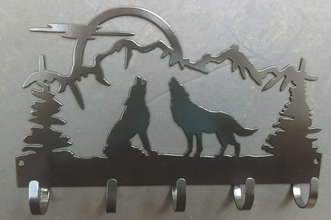 Howling Wolf Key Hook Wall Key Holder Jewelry Belt Scarf Steel - Etsy