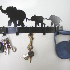 Happy Elephants Key Hook Wall Key Holder Jewelry Belt Scarf Steel - Etsy