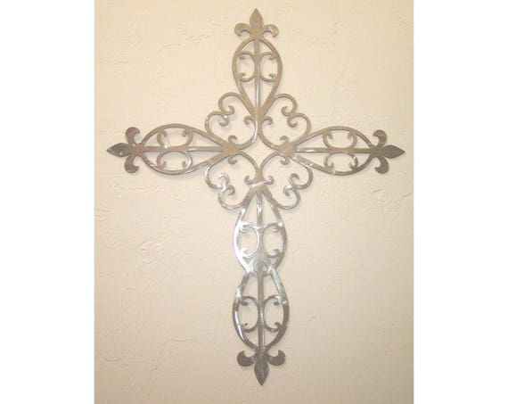 Ornate Metal Scrolled Cross Wall Art Decor Religious | Etsy