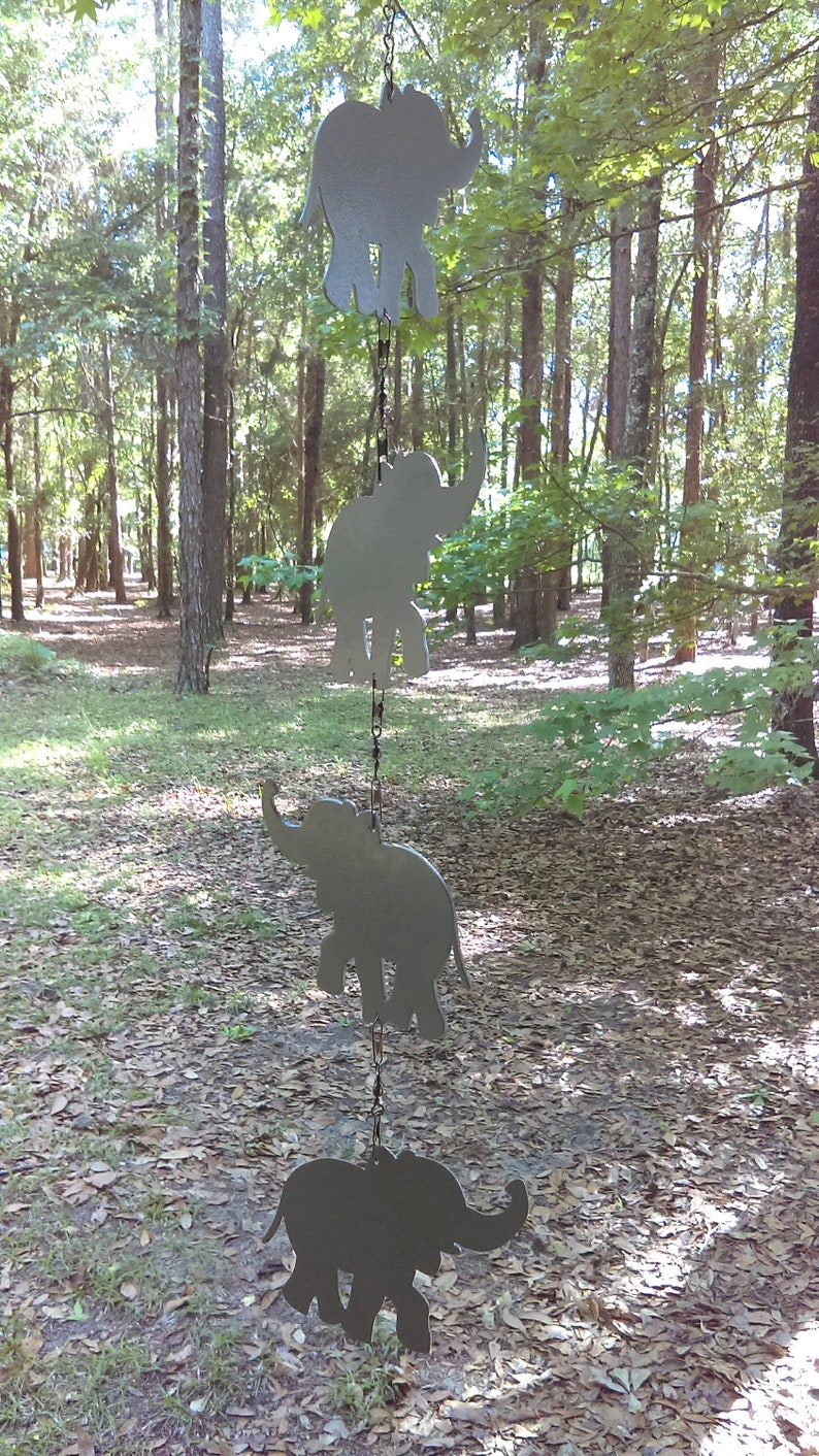 Lucky Elephants Metal Wind Catcher Spinner Rustic Garden Rusty - Etsy
