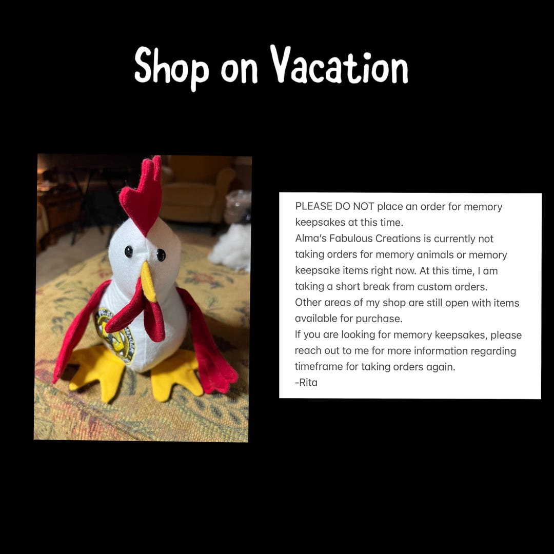 Memory Chicken Stuffed Animal - Etsy