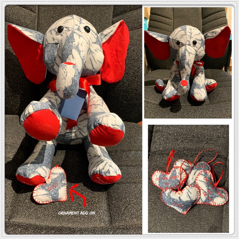 Memory Elephant With Handwriting Embroidery Option | Etsy