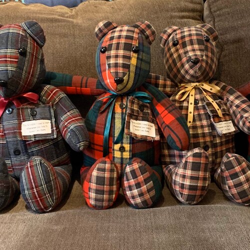 6 Necktie Patchwork Memory Bear - Etsy
