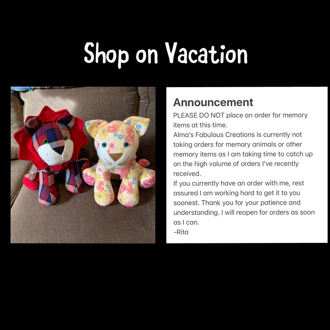 Memory Lion Tiger or Cat With Embroidered Signature Option - Etsy