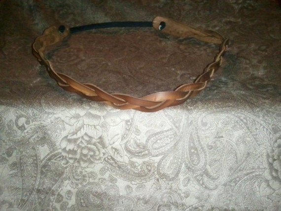 Items similar to Braided Leather Headband on Etsy