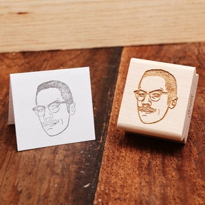 Malcolm X Rubber Stamp Portrait - Etsy