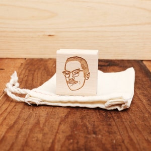 Malcolm X Rubber Stamp Portrait - Etsy
