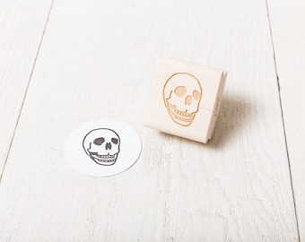 Human Skull Rubber Stamp Center Facing | Etsy