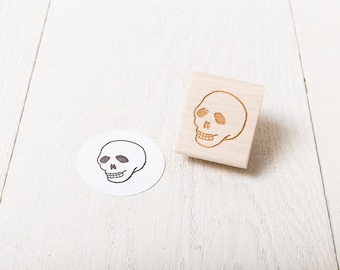 Human Skull Rubber Stamp Center Facing | Etsy