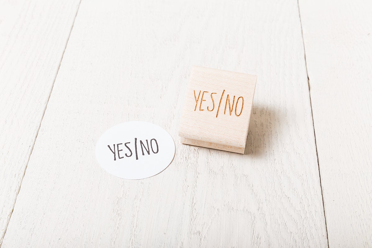 Paper & Party Supplies Yes No Rubber Decision Stamp Stickers, Labels ...