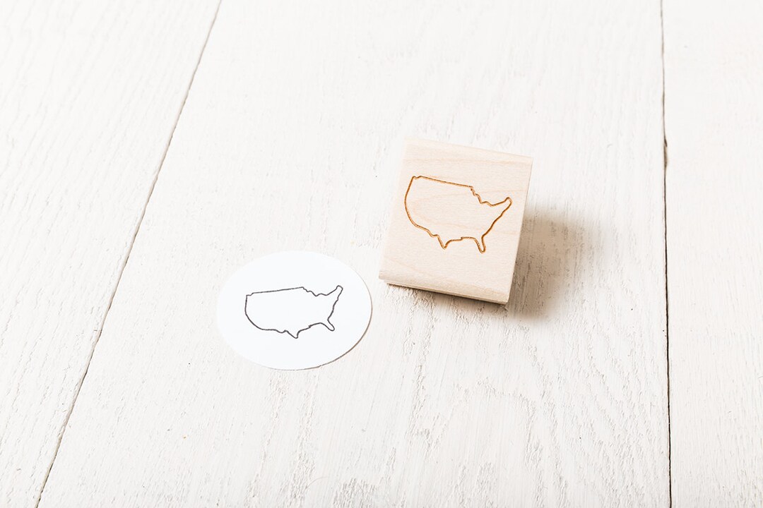 USA Outline Rubber Stamp United States of America - Etsy