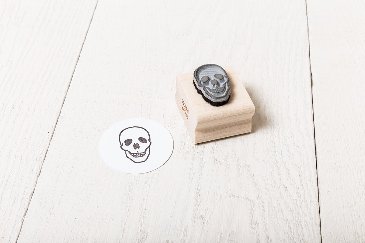 Human Skull Rubber Stamp Center Facing - Etsy