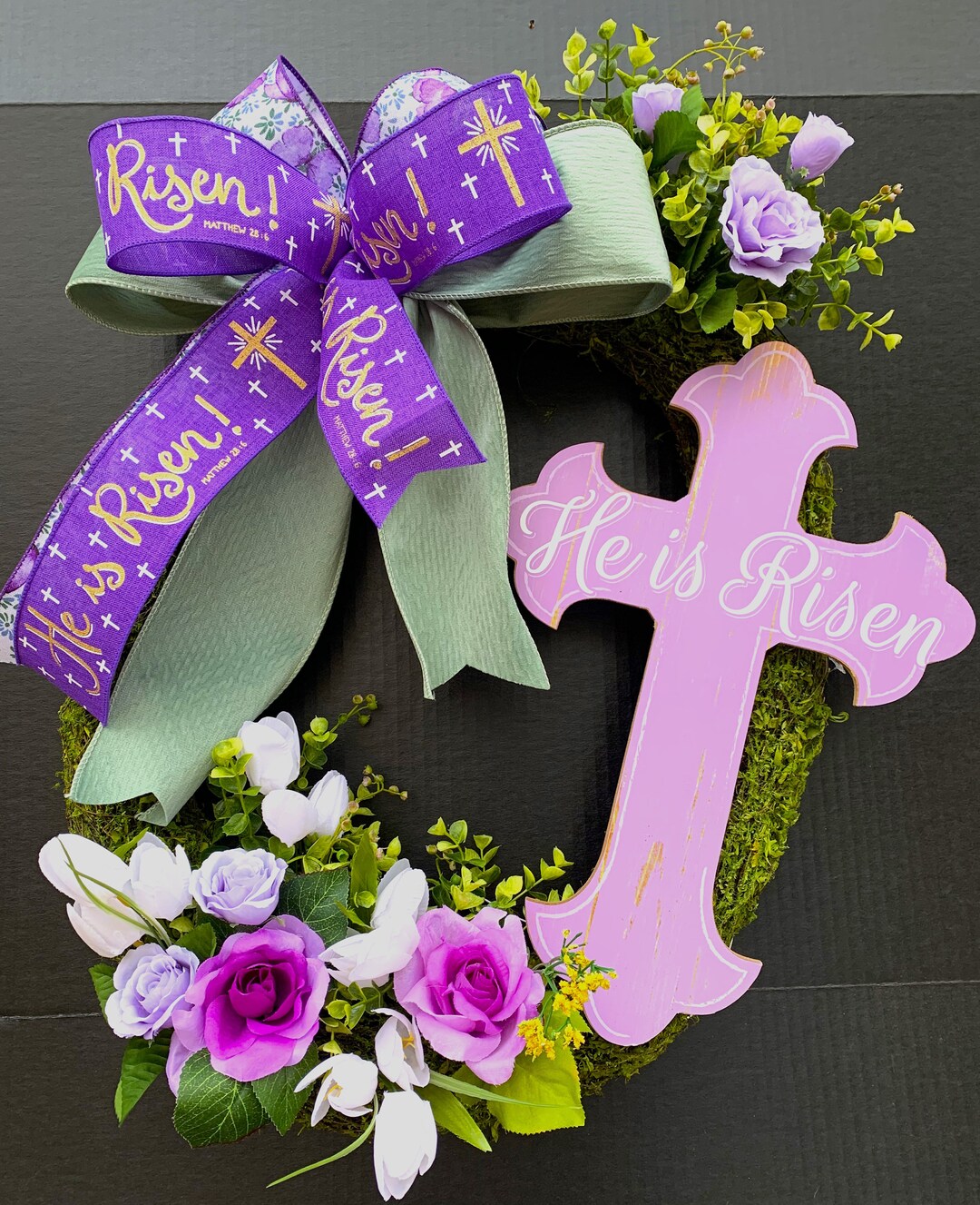 Greek Easter Wreath, Easter Wreath for Door, Cross Wreath, Religious ...