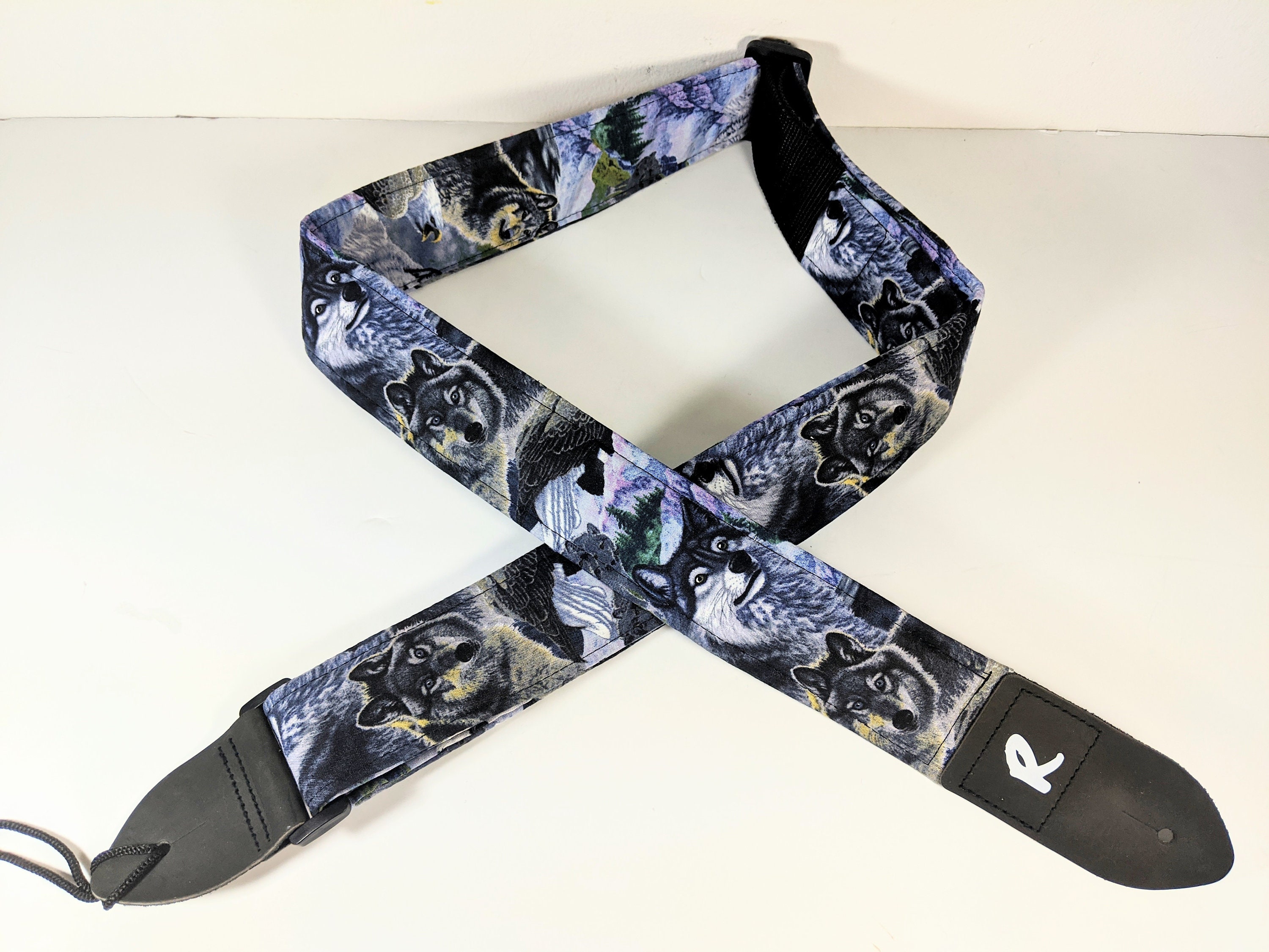 Wolf Guitar Strap-wolf Eagle Guitar Strap -wolf and Mountains Guitar ...