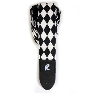 Diamond Guitar Strap -black and White Diamond Guitar Strap - Black ...