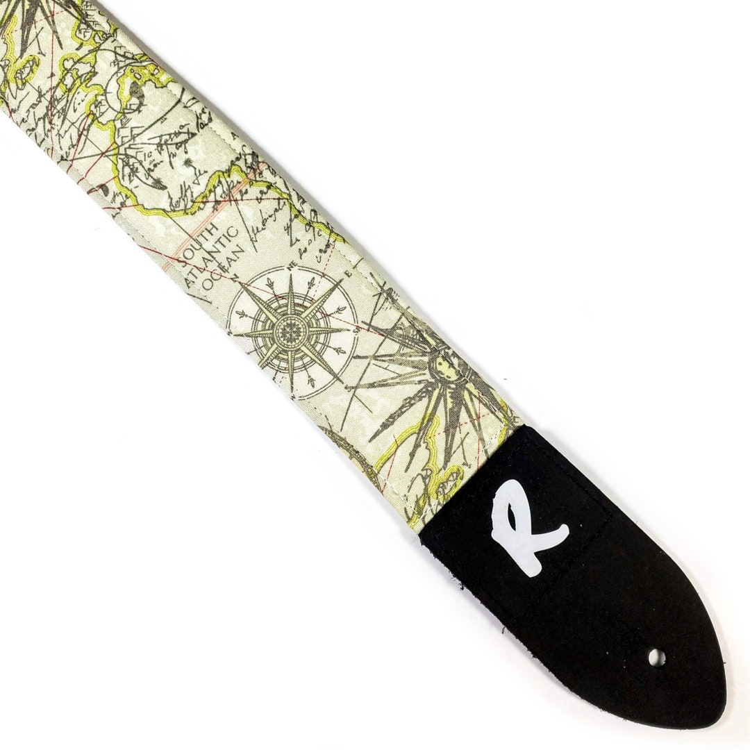 Map Guitar Strap - Topographical Map Guitar Strap- Longitude and ...