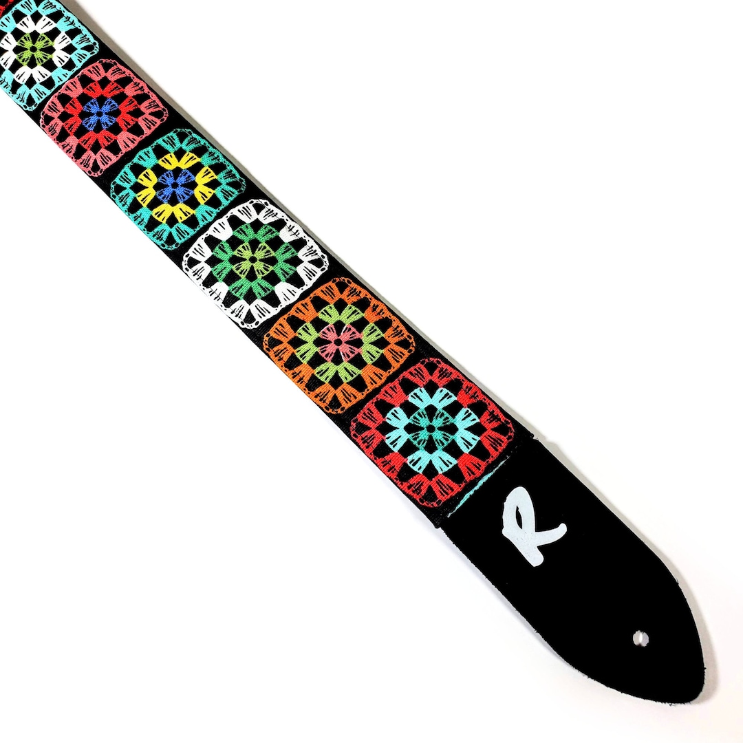 Granny Square Guitar Strap - Knitted Square Image Guitar Strap ...