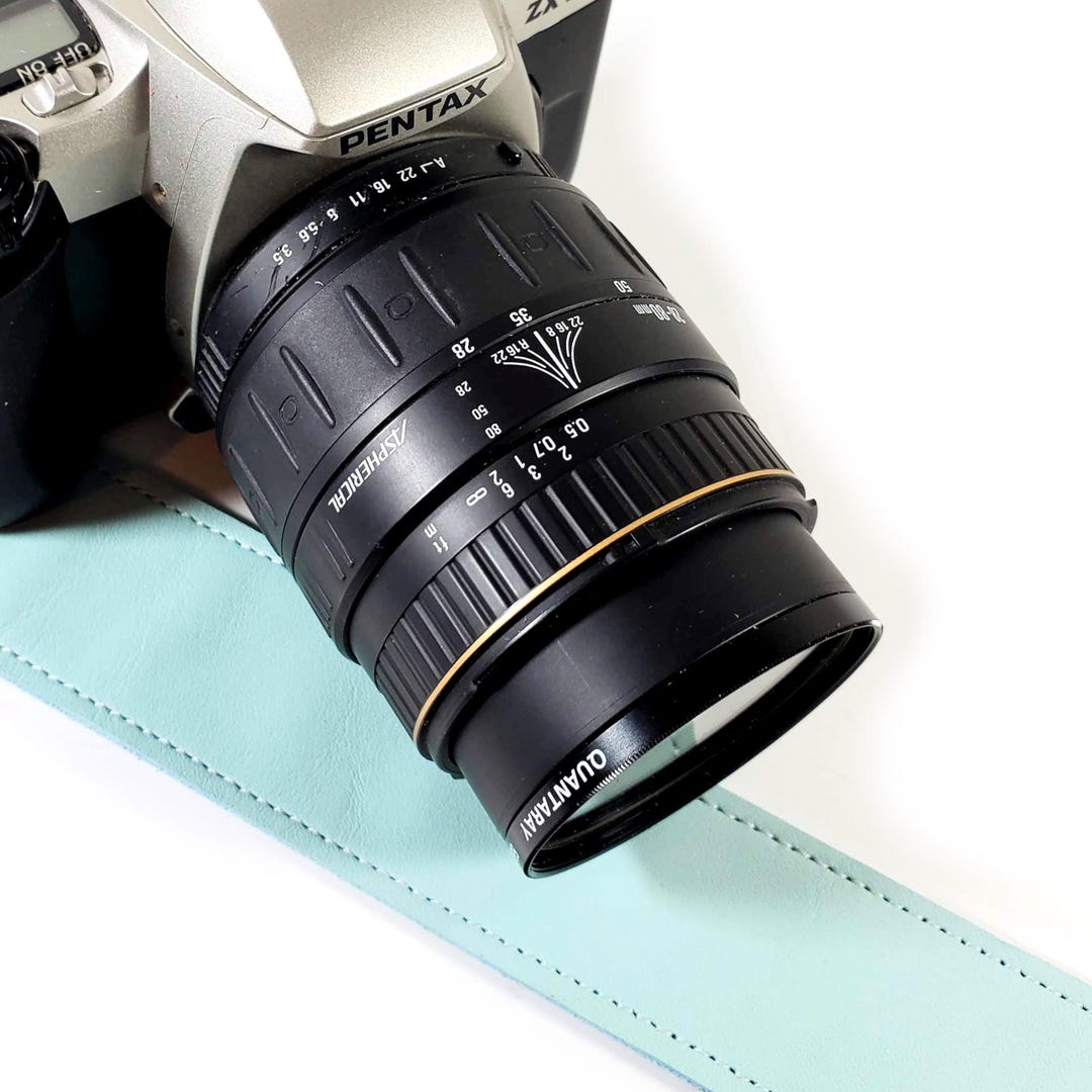 Light Blue Premium Leather Camera Strap - Cute Light Blue Camera Strap ...