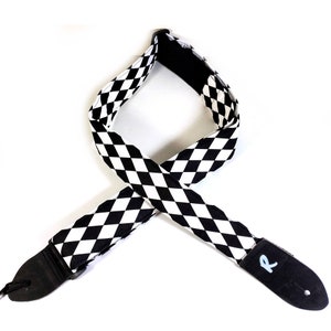Diamond Guitar Strap -black and White Diamond Guitar Strap - Black ...