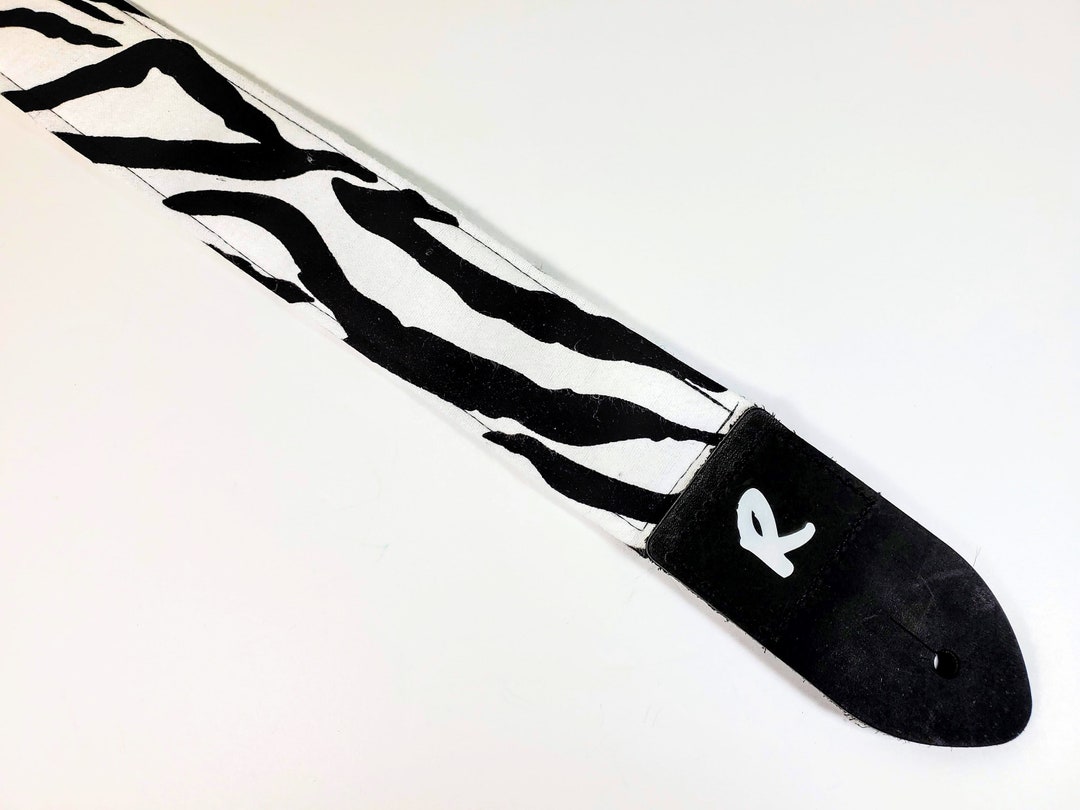 Large Print Zebra Guitar Strap Black and White SAFARI - Etsy