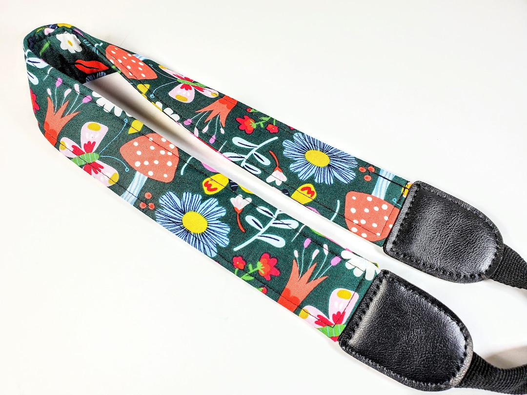 Funky Floral Ukulele Strap - Flowers and Mushrooms Ukulele Strap ...