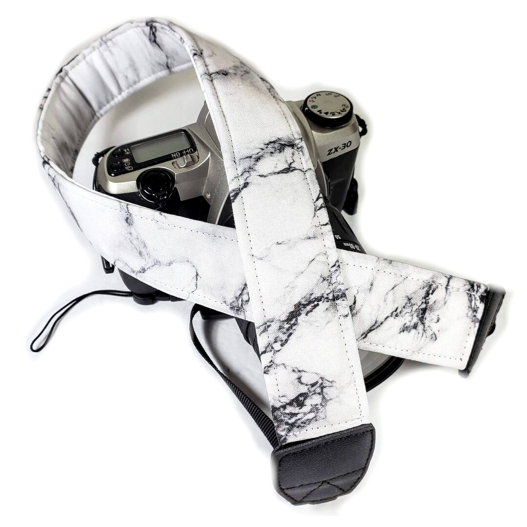 White Marble Camera Strap - Marble Camera Strap - Double Padded ...
