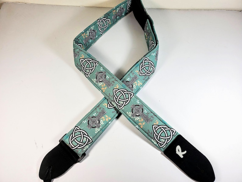 Celtic Knot and Celtic Cross Guitar Strap Irish Cross | Etsy