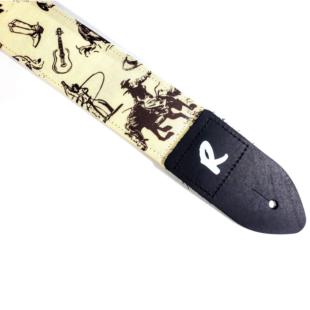 Cowboy Guitar Strap - Bucking Bronco Guitar Strap - Lasso Cowboy Guitar ...