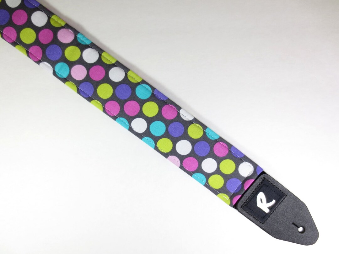 Multi Colored Polka Dot Guitar Strap - Cute - Adjustable - Girly ...