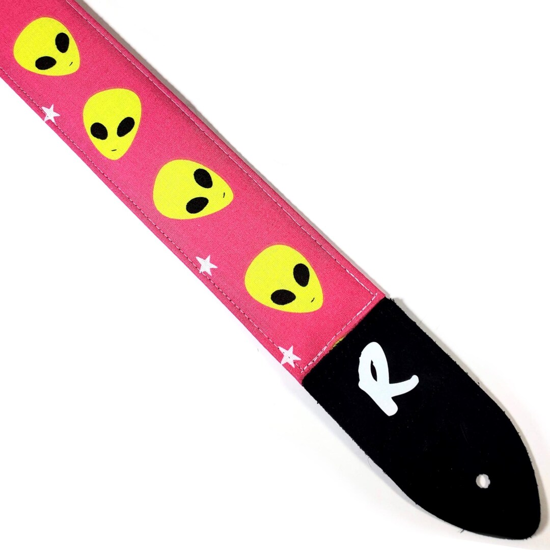 Green Alien on Pink Area 51 Guitar Strap - Alien on Pink Guitar Straps ...