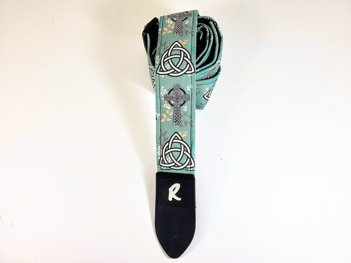 Celtic Knot and Celtic Cross Guitar Strap Irish Cross | Etsy