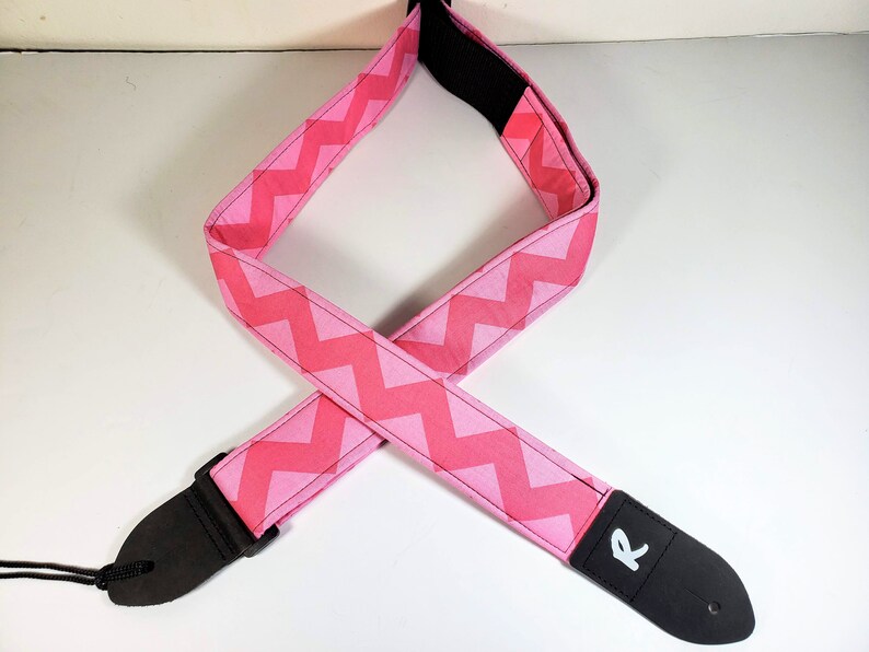 Pink Zigzag Guitar Strap Cute Adjustable Double | Etsy