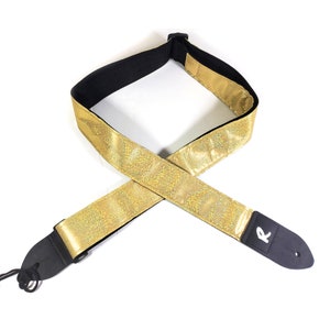 Champagne Gold Iridescent Sparkle Guitar Strap - Glam Rock Guitar Strap ...