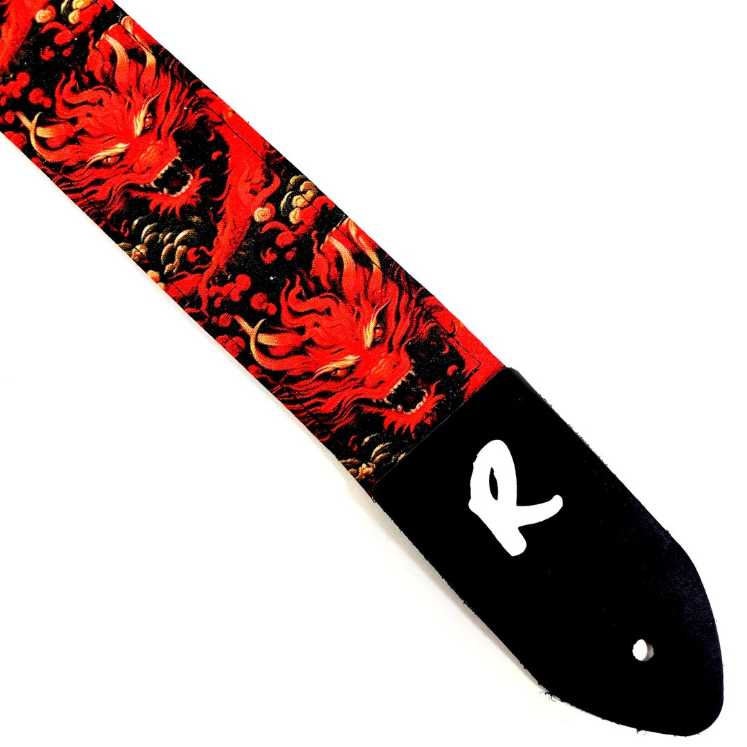 Red Dragon Guitar Strap - Fierce Dragons Guitar Strap - Adjustable ...