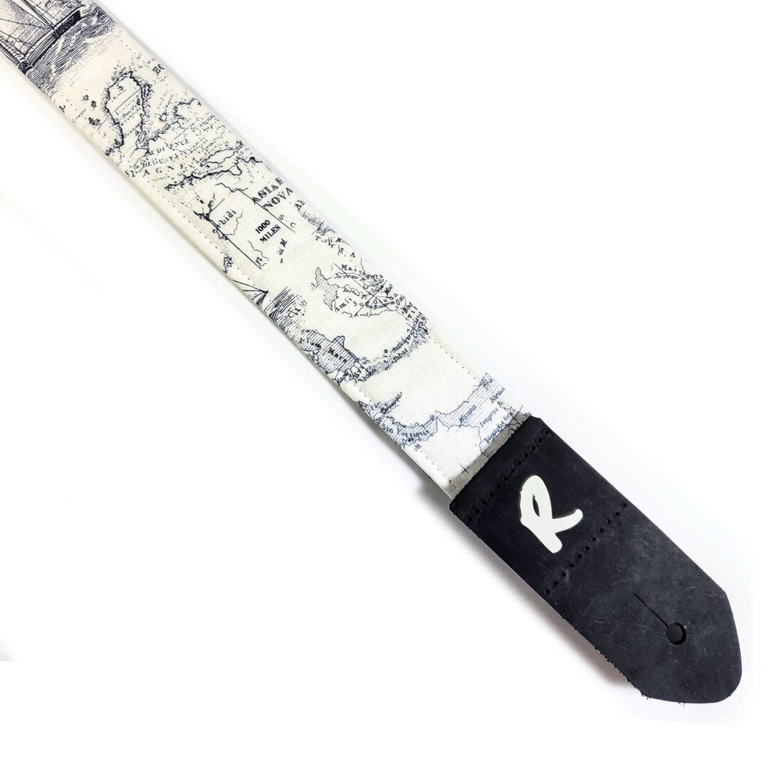 Nautical Ukulele Strap - Ocean Map Ukulele Strap -handmade - Double ...