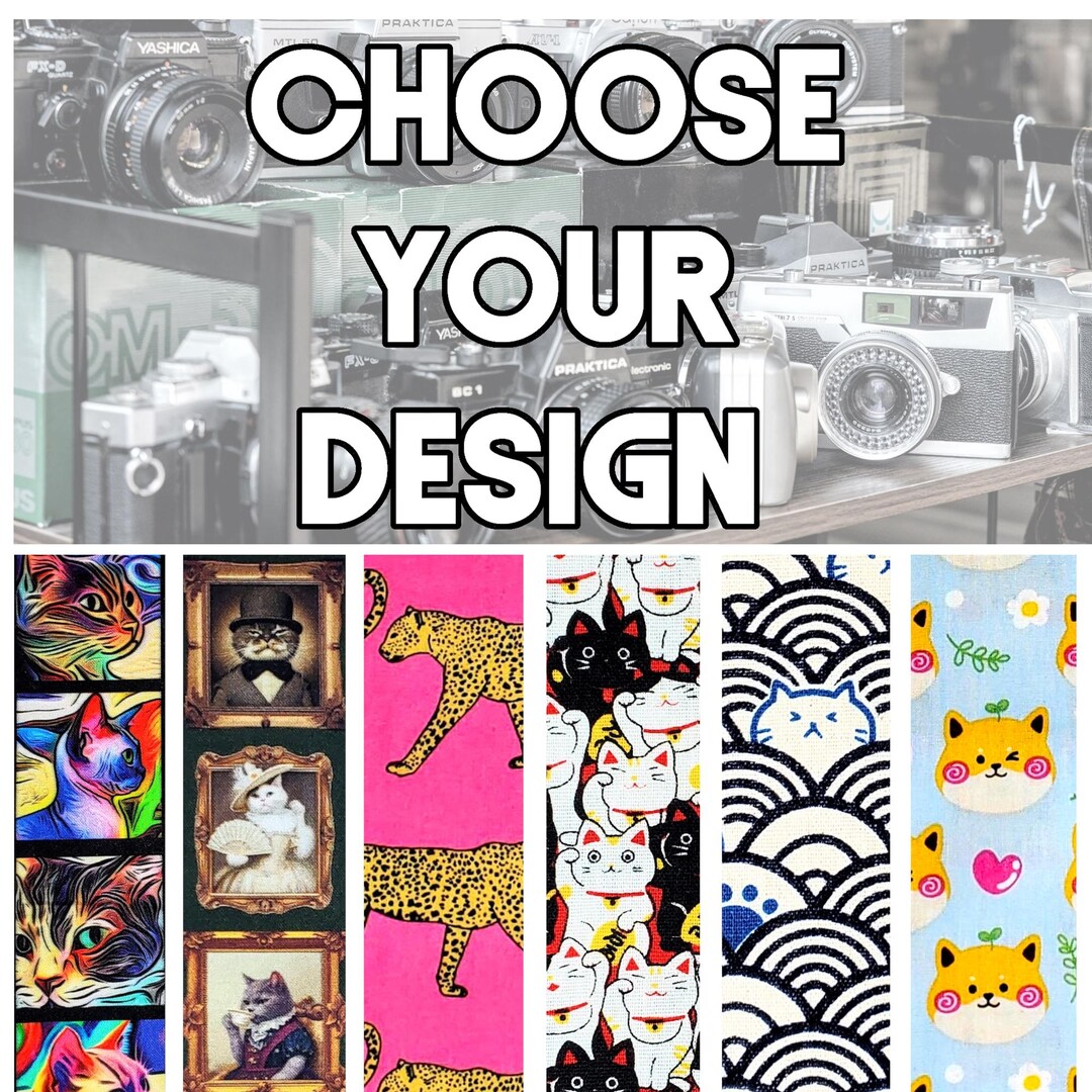 Choose Your Camera Strap - Your Choice Colorful Cats Fancy Cats Leopard ...