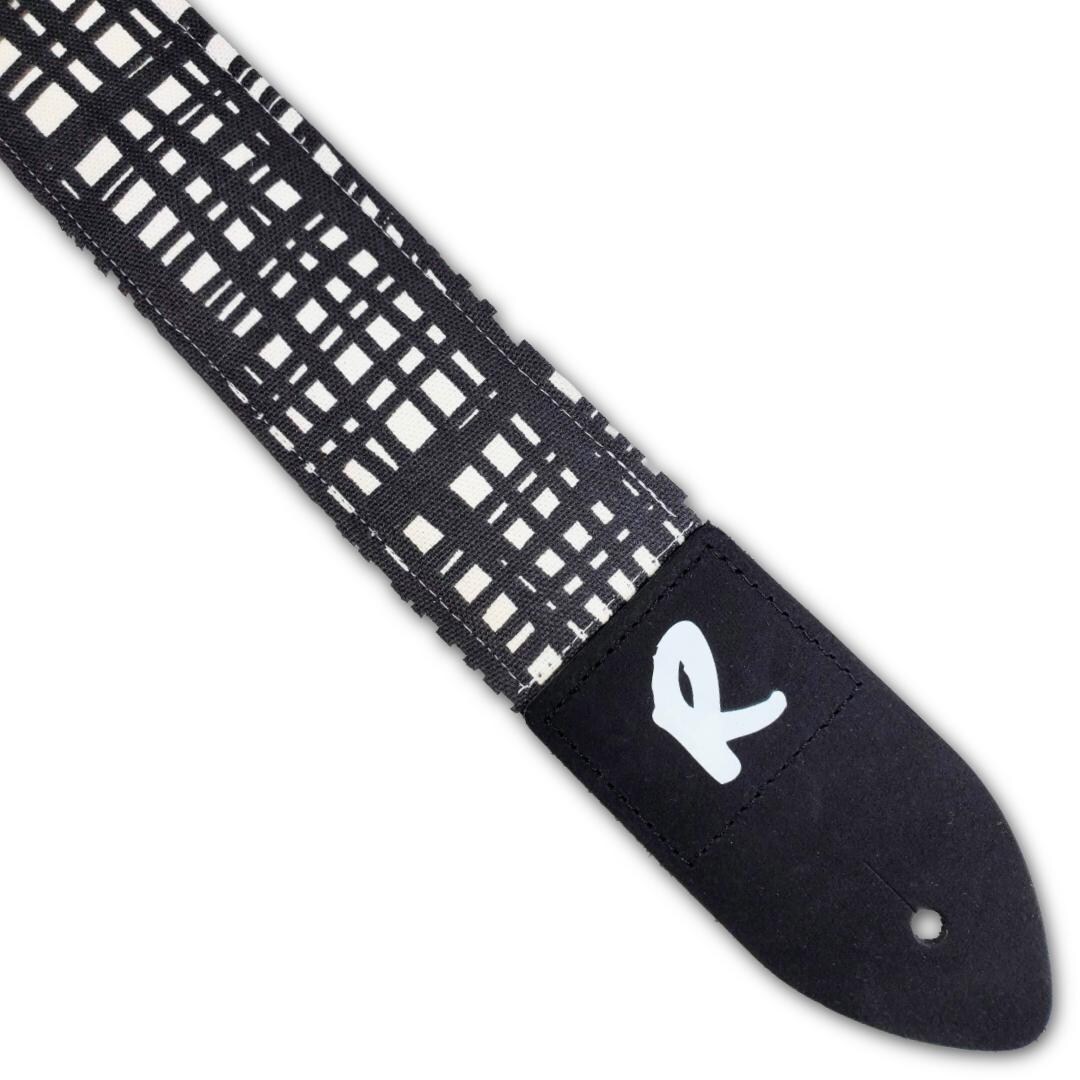Black and White Guitar Strap - Cross-hatched Black and White Guitar ...