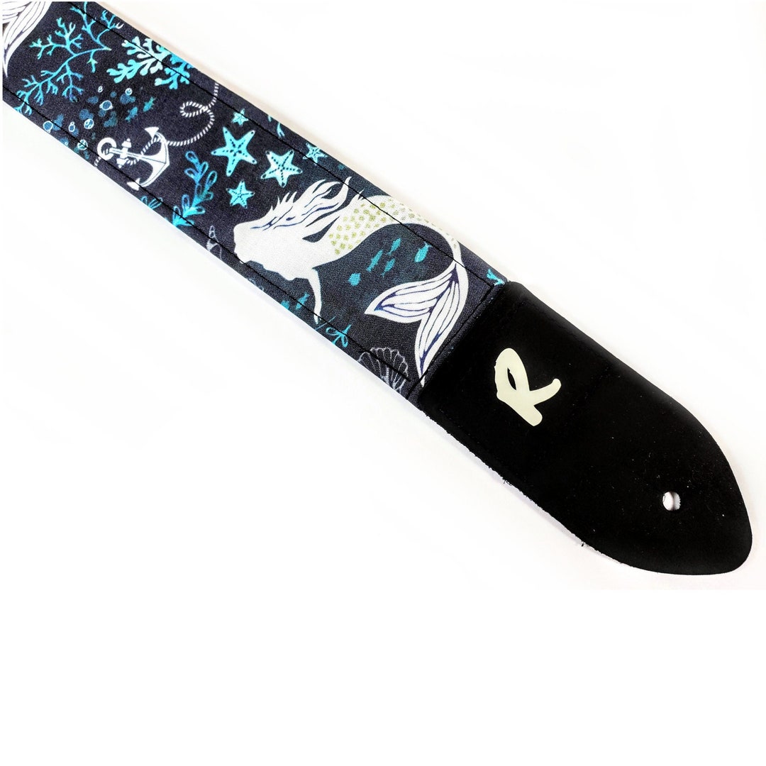 Blue Ocean Mermaid Guitar Strap - Swimming Mermaid Guitar Strap ...