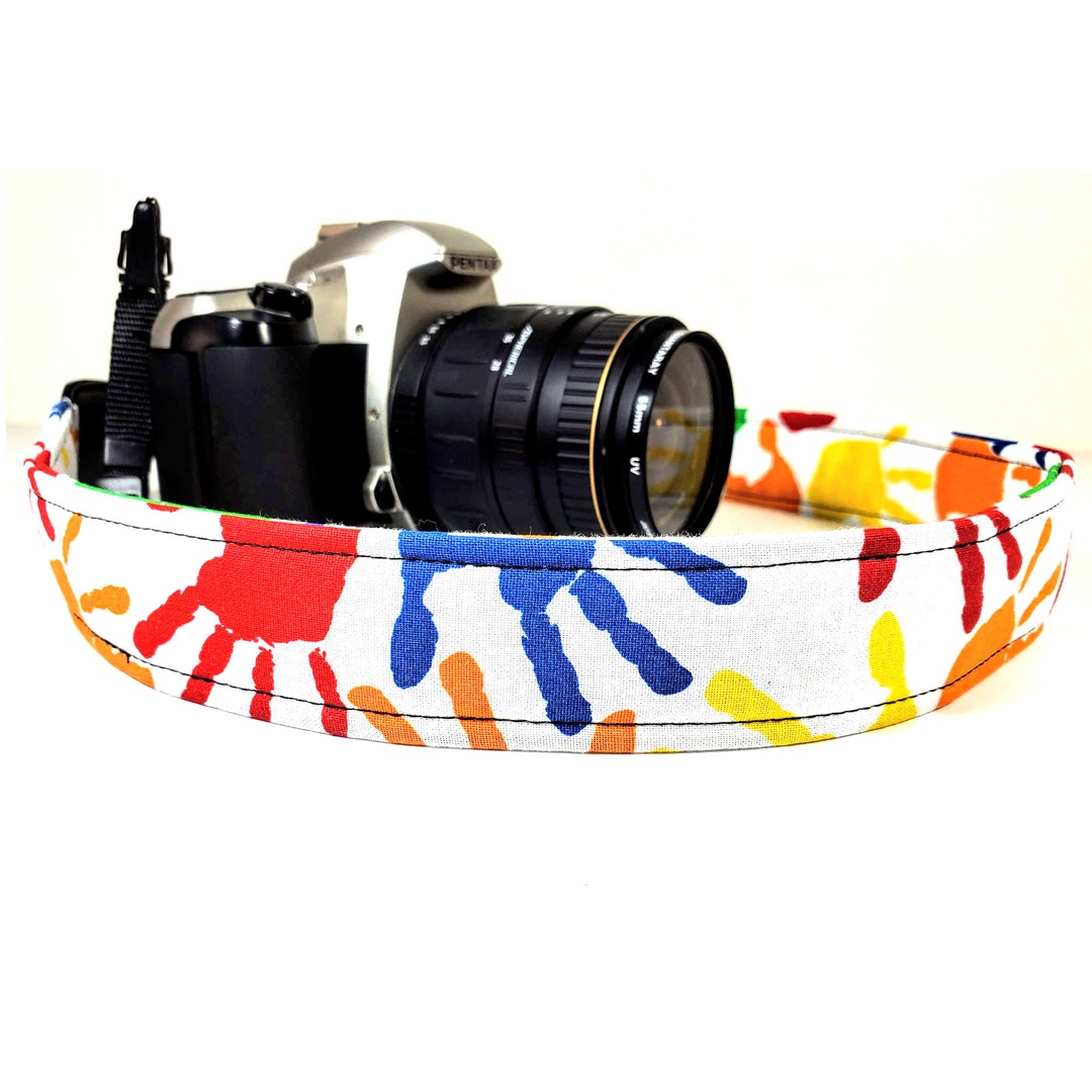 Colorful Hands Camera Strap - Kids Handprint Camera Strap - Double ...