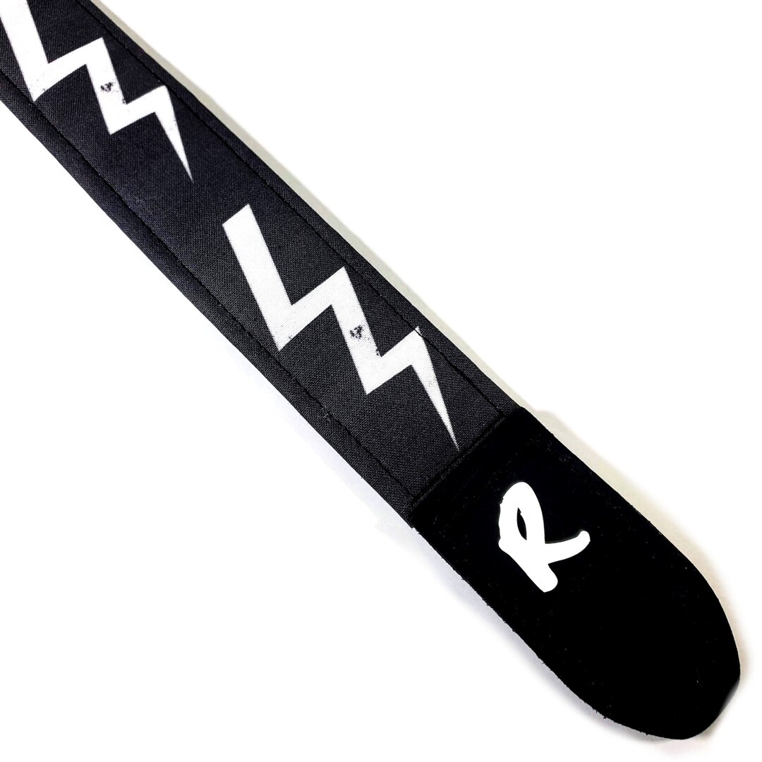 Lightning Bolt Ukulele Strap -black and White Ukulele Strap -handmade ...