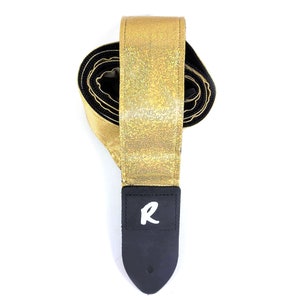 Champagne Gold Iridescent Sparkle Guitar Strap - Glam Rock Guitar Strap ...