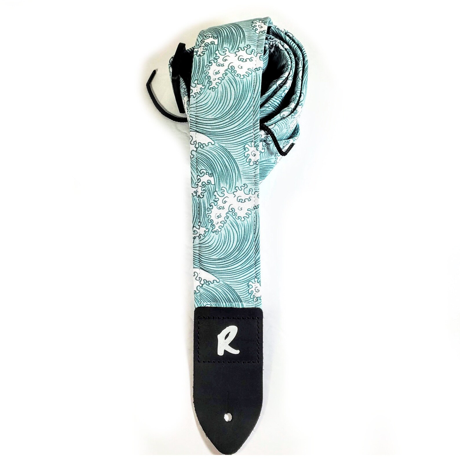 Japanese Wave Guitar Strap - Blue Waves Guitar Strap - Abstract Wave ...