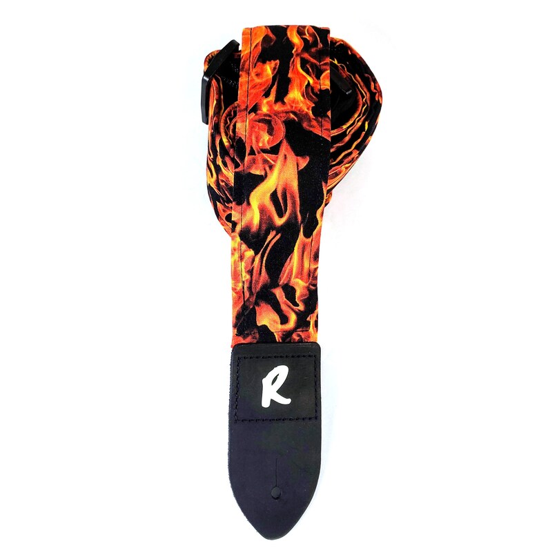 Realistic Fire Guitar Strap Guitar Strap Flames Orange - Etsy