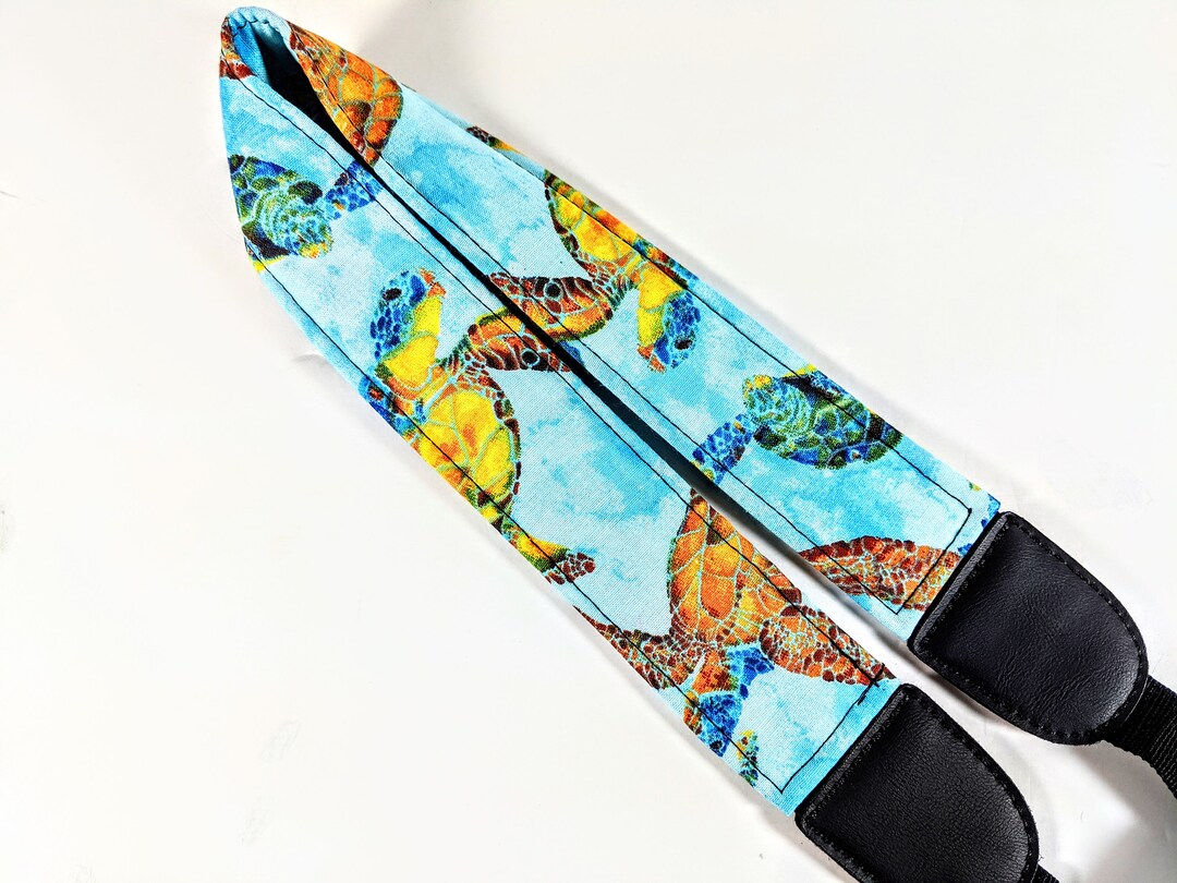 Sea Turtle Ukulele Strap - Sea Turtles in Water -handmade - Double ...