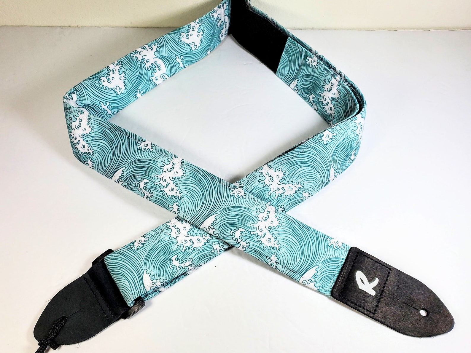 Japanese Wave Guitar Strap Blue Waves Guitar Strap | Etsy