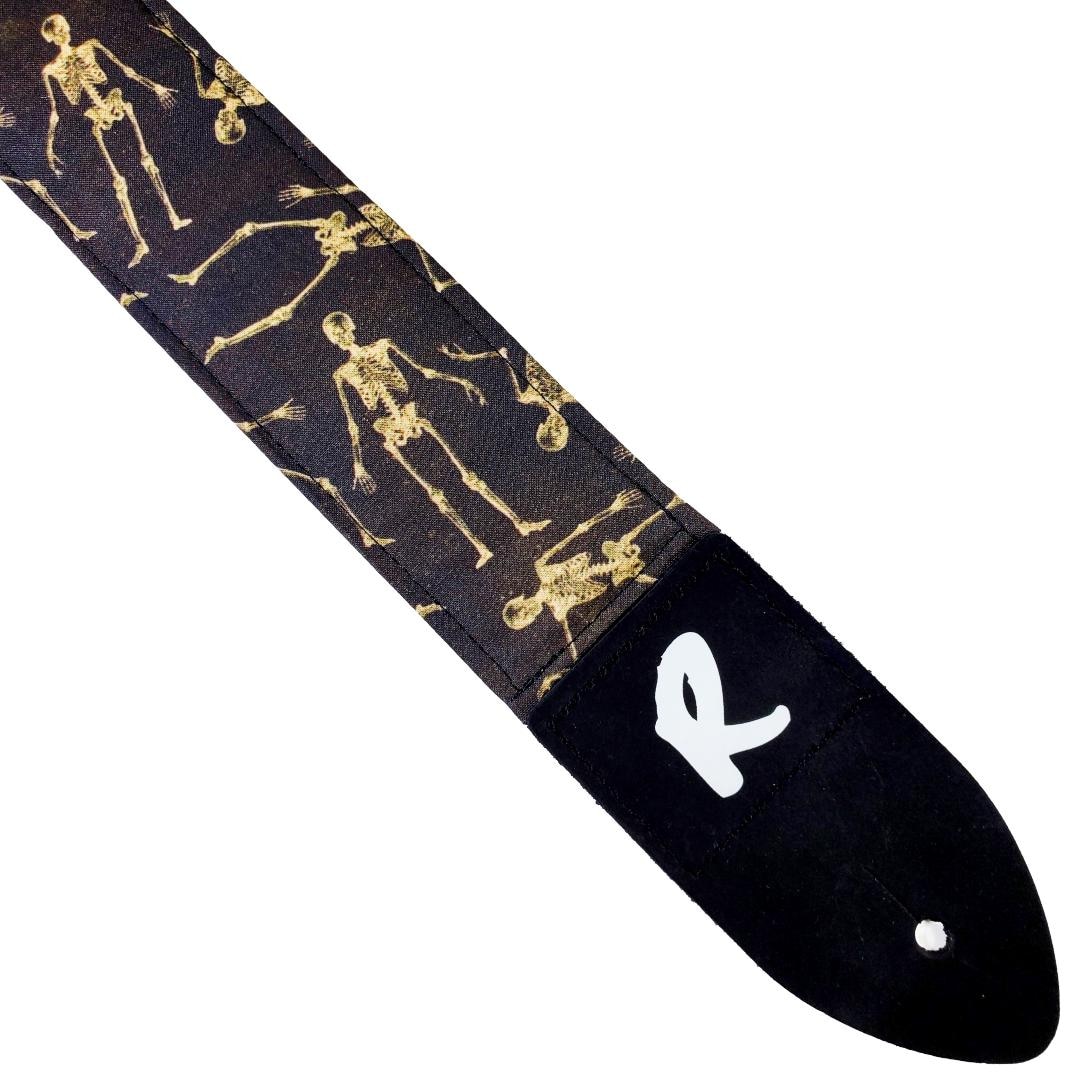 Skeleton Guitar Strap - Black Tan Guitar Strap-double Padded ...