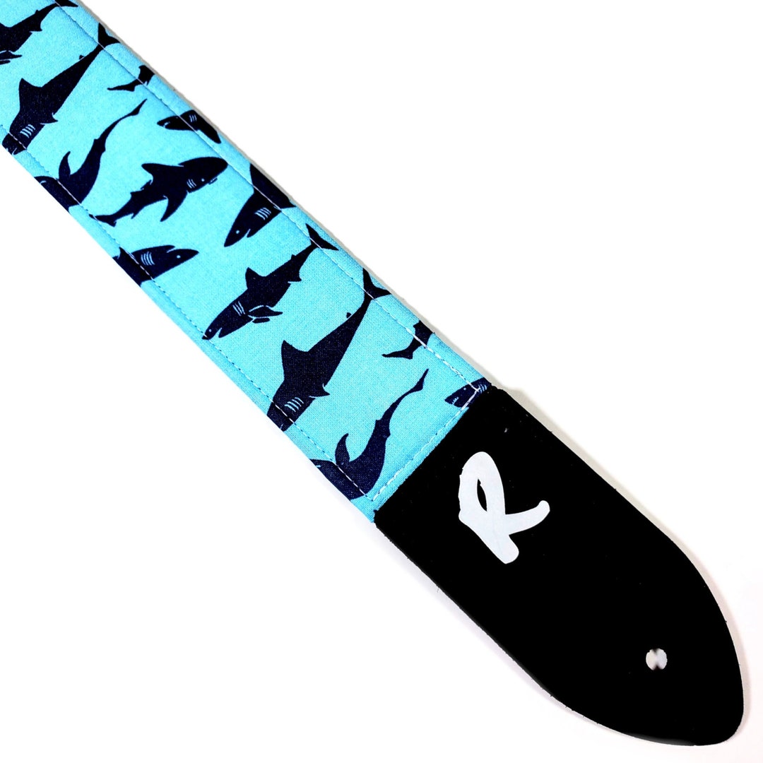 Shark Guitar Strap - Great White Shark Guitar Strap- Acoustic, Electric ...