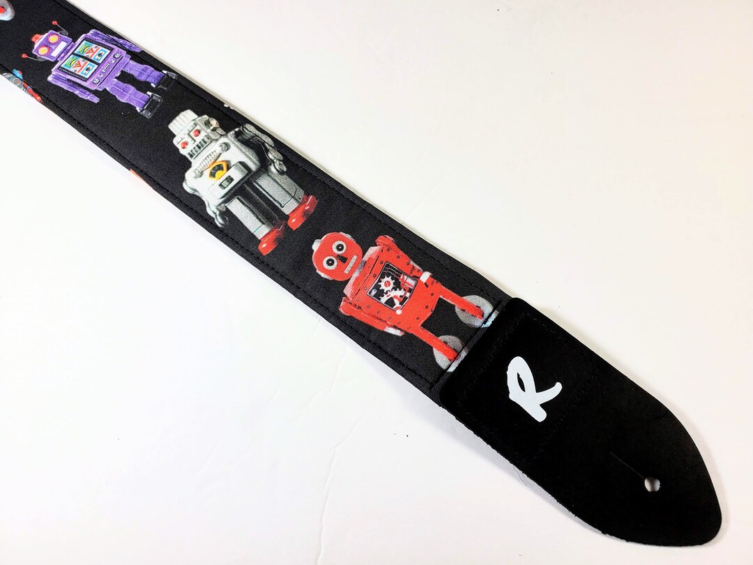 Robot Guitar Strap-retro Robot Guitar Strap Double Padded - Etsy